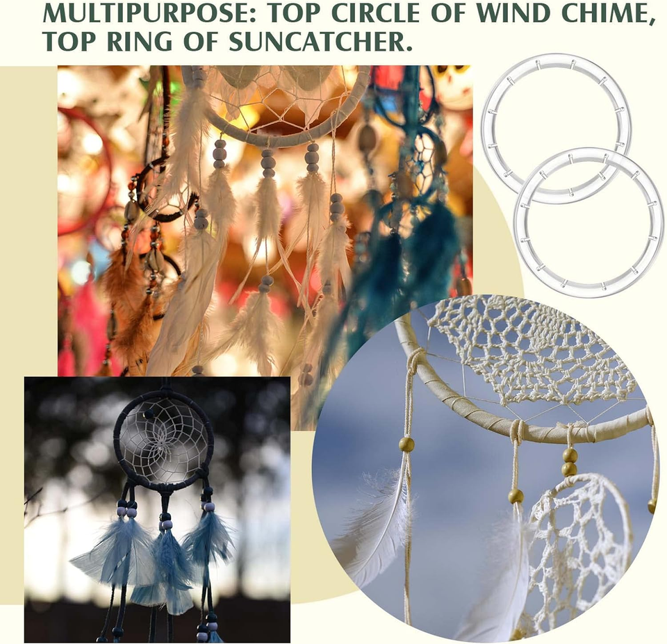 20 Pieces Wind Chime Supplies DIY Top Circles of Wind Chime Kit with 2 ...