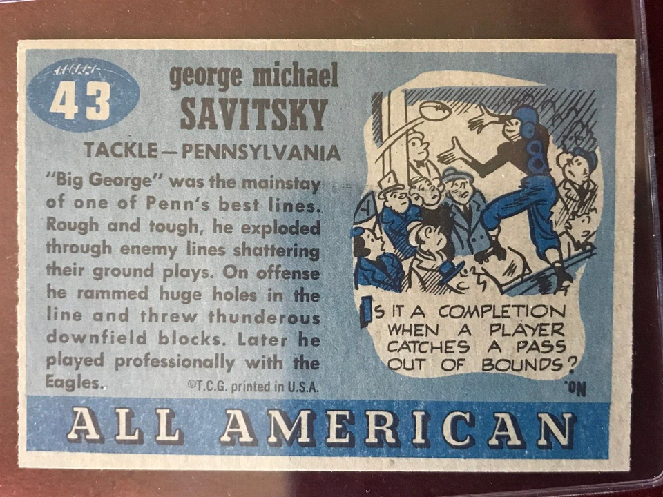 1955 Topps Set Break All American George Savitsky #43 NM-NMMT OC | eBay