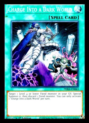 A135 YUGIOH SPELL CHARGE INTO A DARK WORLD PHRA-EN063 | eBay
