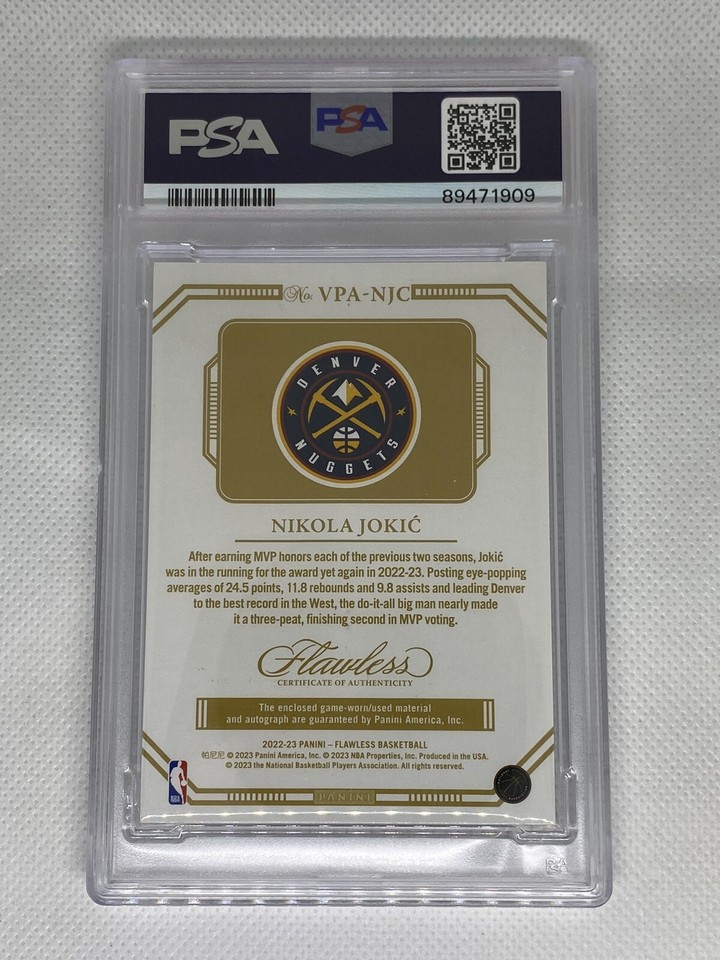2022 Flawless Nikola Jokic /15 Vertical Patch Auto Ruby #VPANJC PSA 8 ...