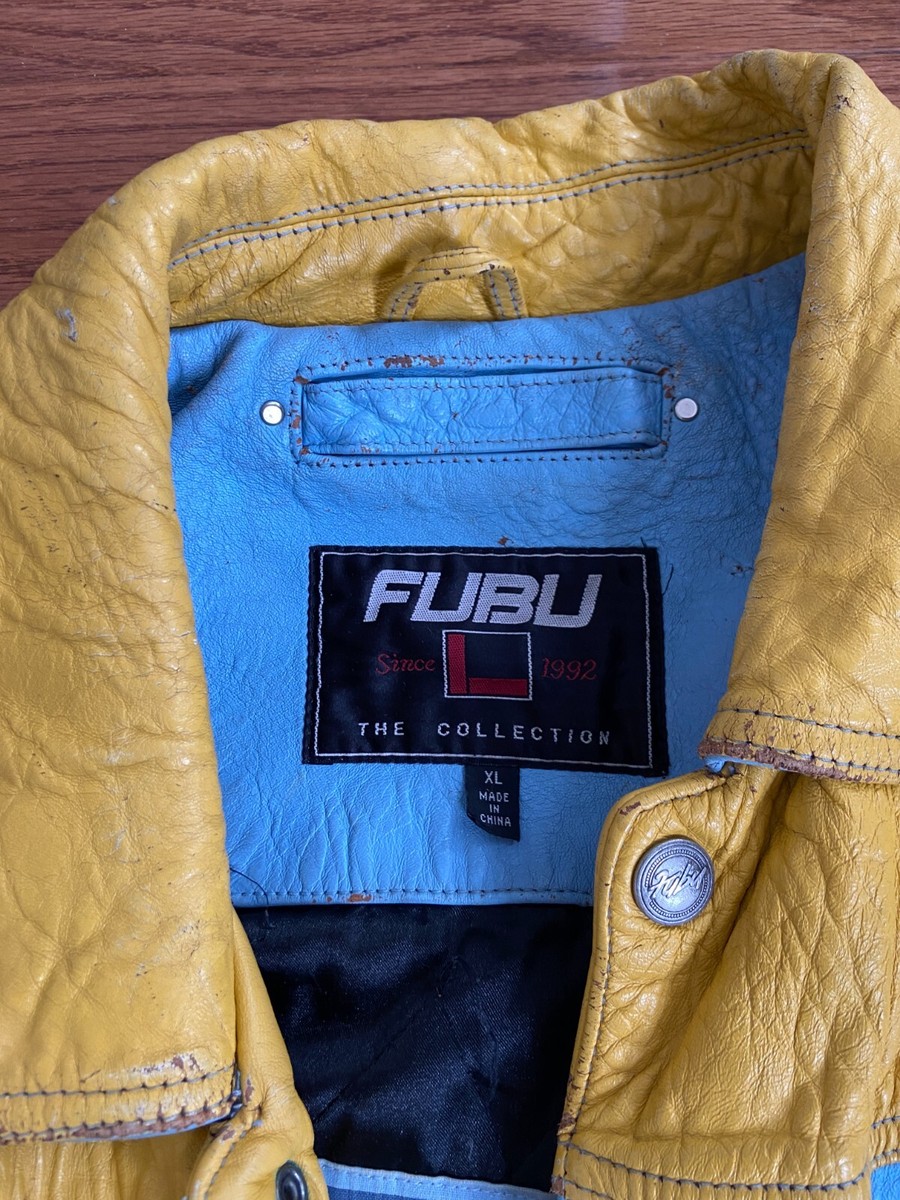 Vintage FUBU Rare Streetwear Bomber Varsity Leather Jacket Vintage FUBU Rare Streetwear Bomber Varsity Leather Jacket