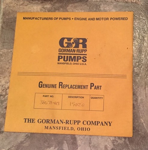 Gorman-Rupp Pumps Genuine Replacement Part 3867141319020 Check Valve ...