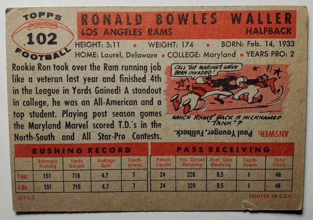 1956 Topps - #102 Ron Waller for sale online | eBay