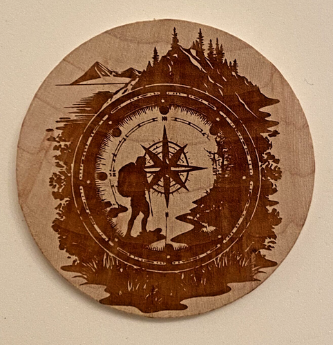 Hiking Compass Trackable Wooden Geocoin | eBay