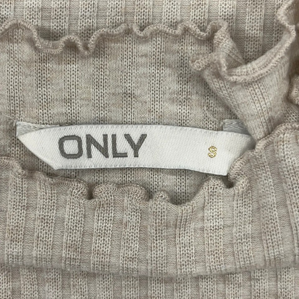 ONLY, Langarmshirt, Größe: S, Beige, Einfarbig, Rippenstrick, Damen # ...