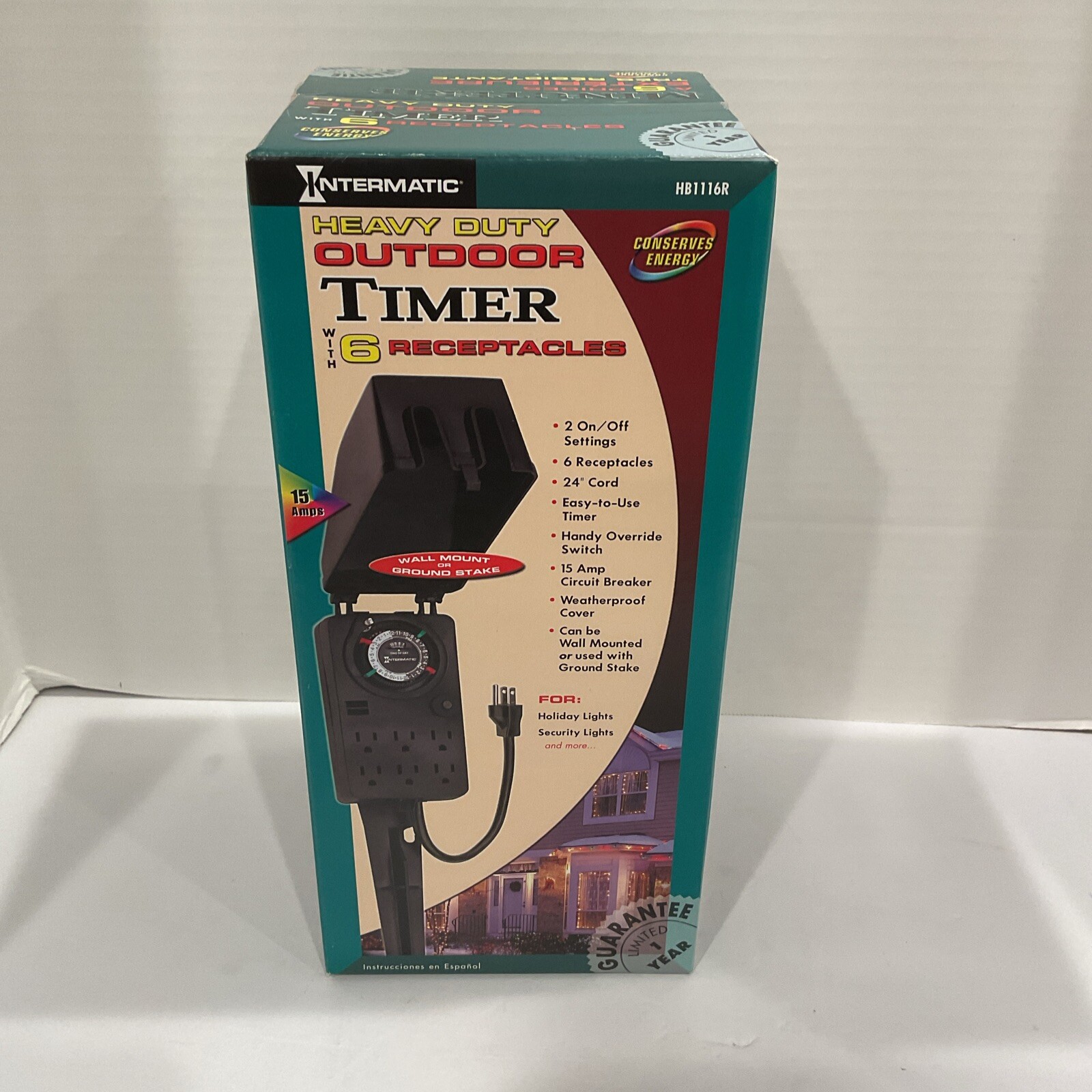 Intermatic HB1116R Electro Mechanical Outdoor Timer Wall Switch 6 ...