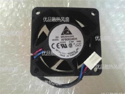 Delta AFB0624EH 6025 DC24V 0.36A 6CM 3-Pin Dual Ball Inverter Cooling ...