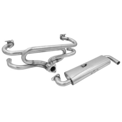 BUGPACK Stainless Steel Single Quiet Pack System 1600cc Type 1 Vw Bug/Ghia