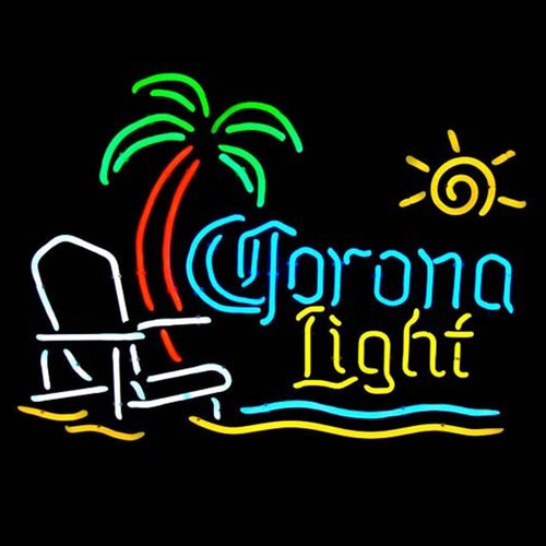 Corona Light Neon Sign 19"x15" Glass Beer Bar Store Wall Deocr Artwork ...