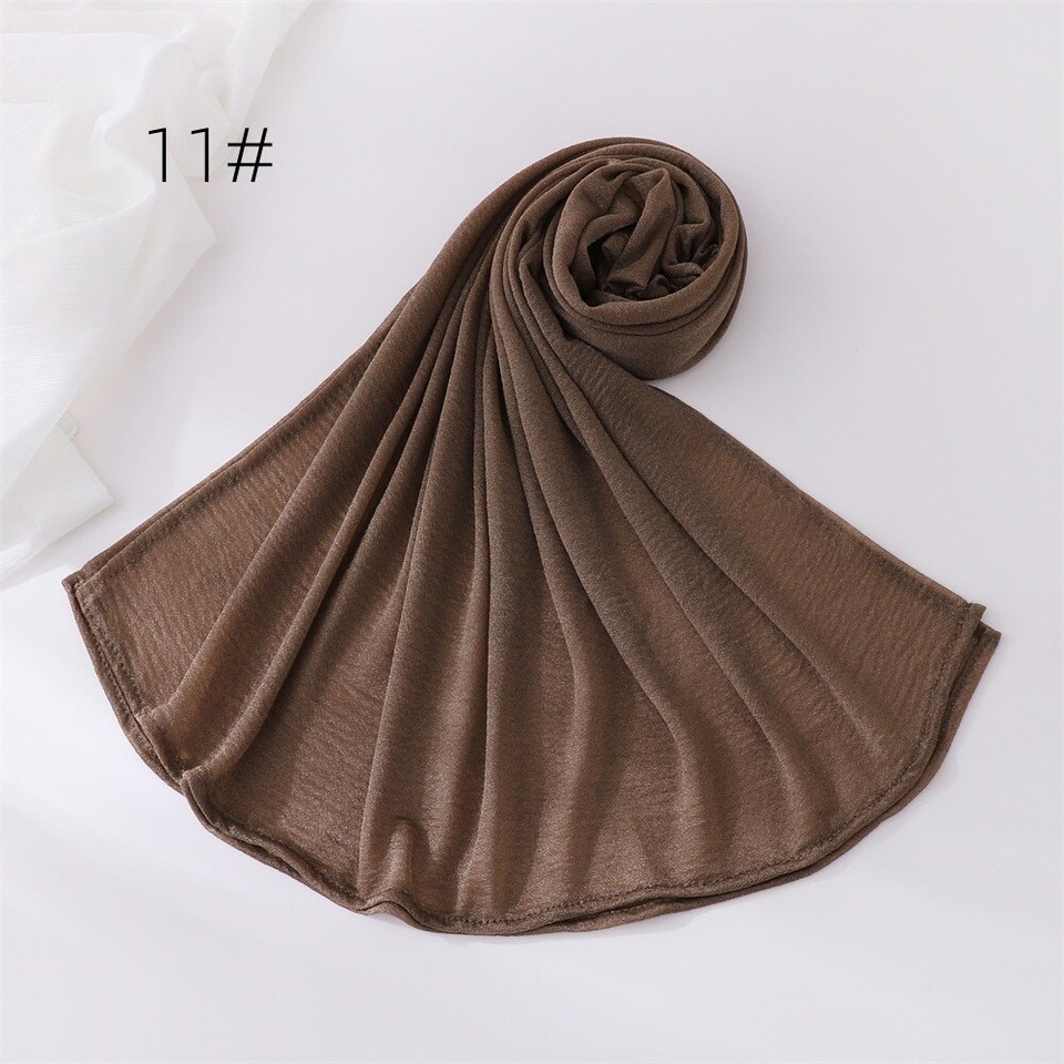 Solid Color Scarves Wrinkled Headscarves Shawls and Wraps Jersey Ladies ...