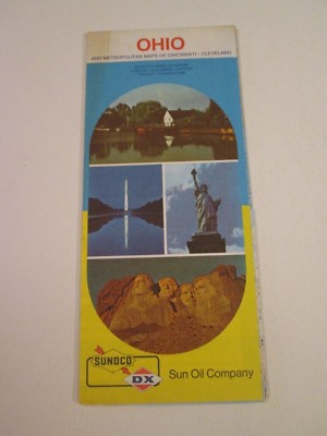 Vintage 1973 Sunoco DX Ohio - Oil Gas Service Station Travel Road Map ...