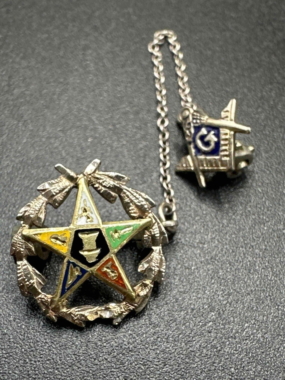 Antique 1920s MASONIC Eastern Star 14k Yellow Gold PIN - Gem