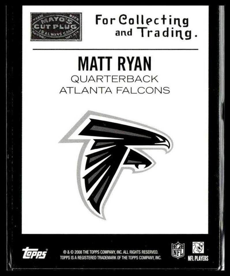 Matt Ryan 2008 Matt Ryan Retro Rookie For Collecting and Trading Card ...