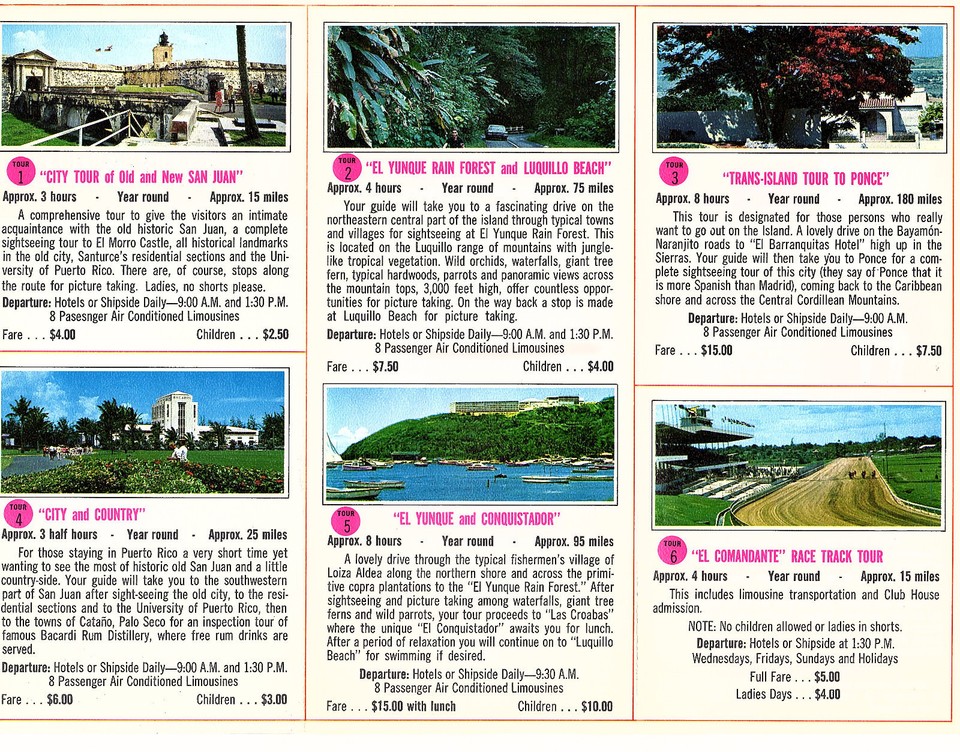 Sightseeing Puerto Rico Visitours Travel Service Vintage Brochure ...