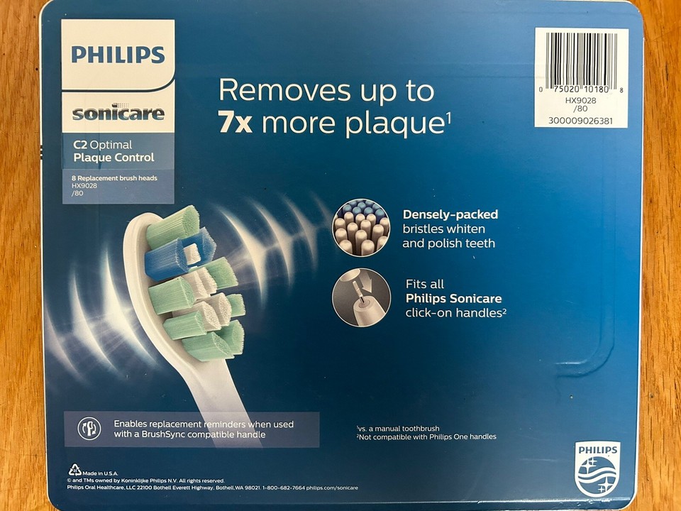 Philips Sonicare C2 Optimal Plaque Control Replacement Brush Heads 8 ...