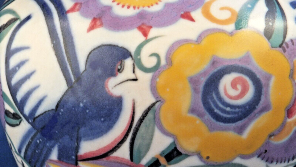 POOLE POTTERY COMIC BIRD PATERN TRADITIONAL 6 INCH VASE RENEE HAYES ...