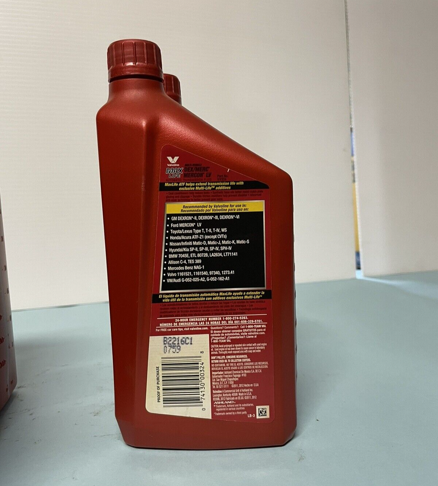 Valvoline max life full synthetic multi vehicle atf VV3246 | eBay