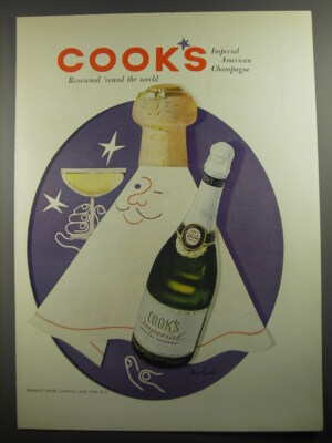 1956 Cook's Imperial Champagne Ad - Cook's Renowned 'round the world | eBay