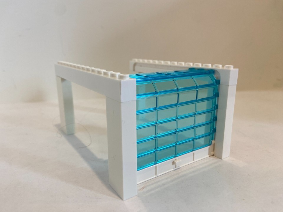 LEGO Sliding Garage Door Assembly- White with blue trans panels- City ...