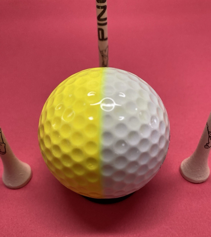 Ping Promotional Golf Ball Yellow/White w/Green Tint Around Equator | eBay