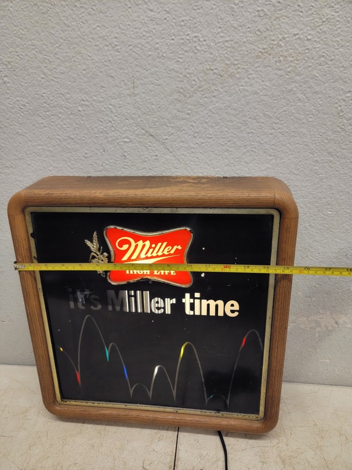 VINTAGE 1980’S MILLER HIGH LIFE BEER BOUNCING BALL LIGHT UP MOTION SIGN ...