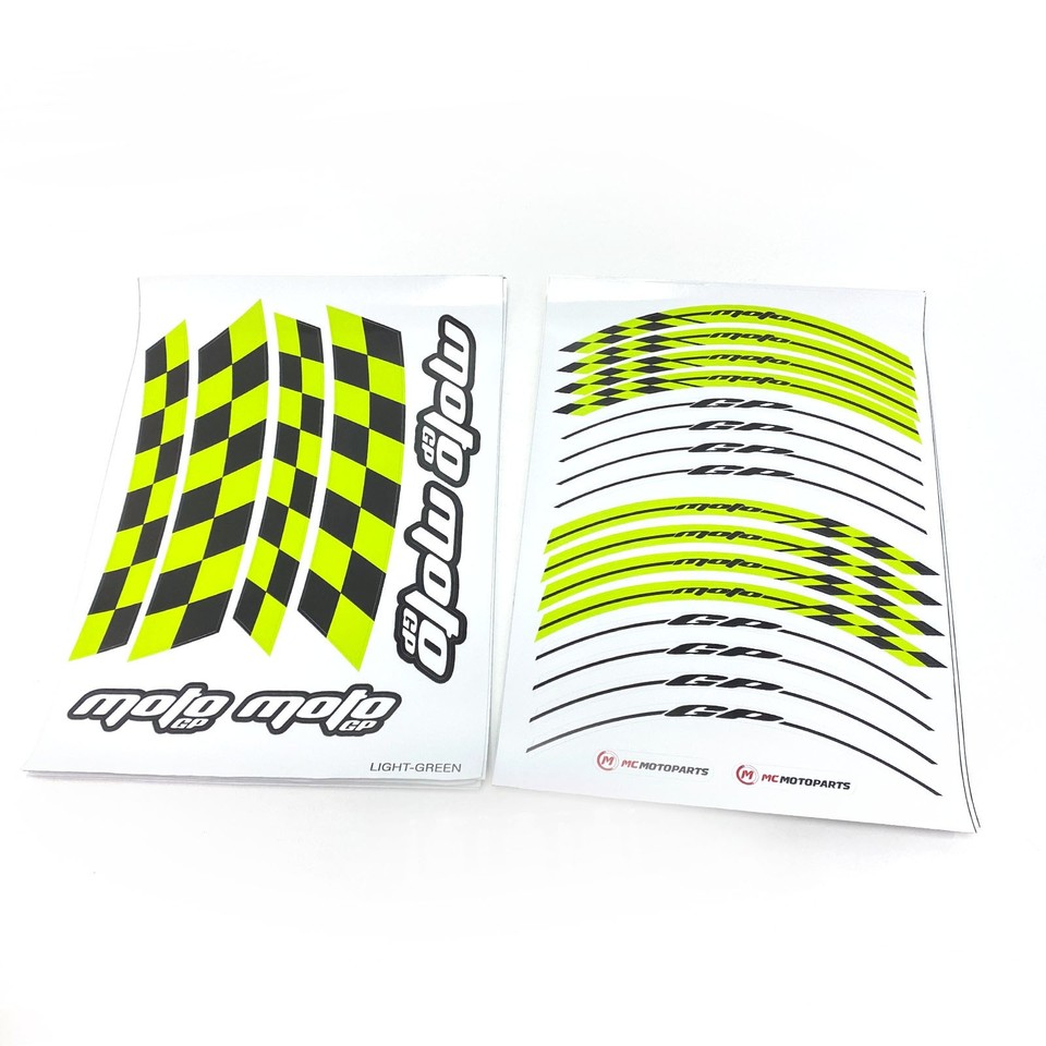 GP01 17" Motorcycle Rim Wheel Sticker Light Green For Ninja ZX-14R 16 ...