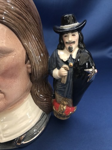 VTG Royal Doulton Character Jug OLIVER CROMWELL D6968-Dbl Handle COA ...