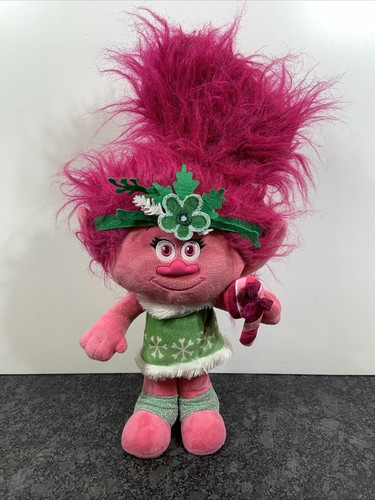 Gemmy Trolls Poppy 21" T Plush Holiday Green Snowflake Dress Christmas ...