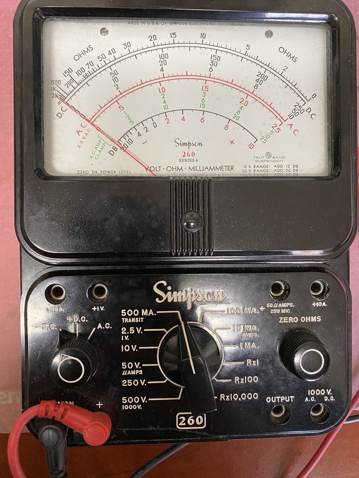 Simpson 260 Series 6 Analog Multimeter Volt-Ohm-Milliammeter working ...