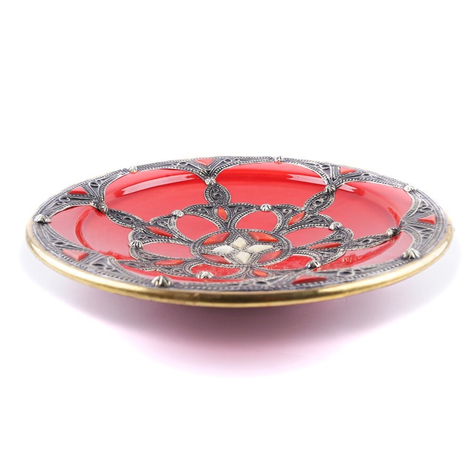 14"Ceramic Plates good quality Plate with painted ceramic and metal ...