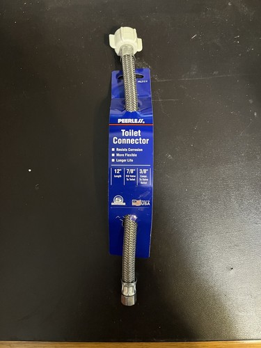 12" Toilet Tank Connector Peerless ½" to 7/8" Thread Commode Water Line ...