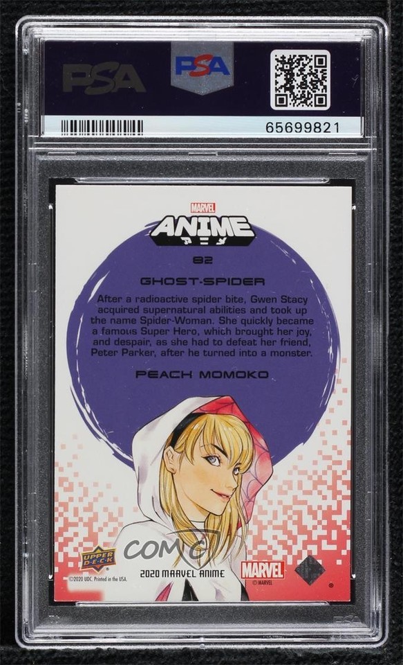 2020 Marvel Anime Color Spiral Spider-Woman Ghost-Spider #82 PSA 9 MINT ...