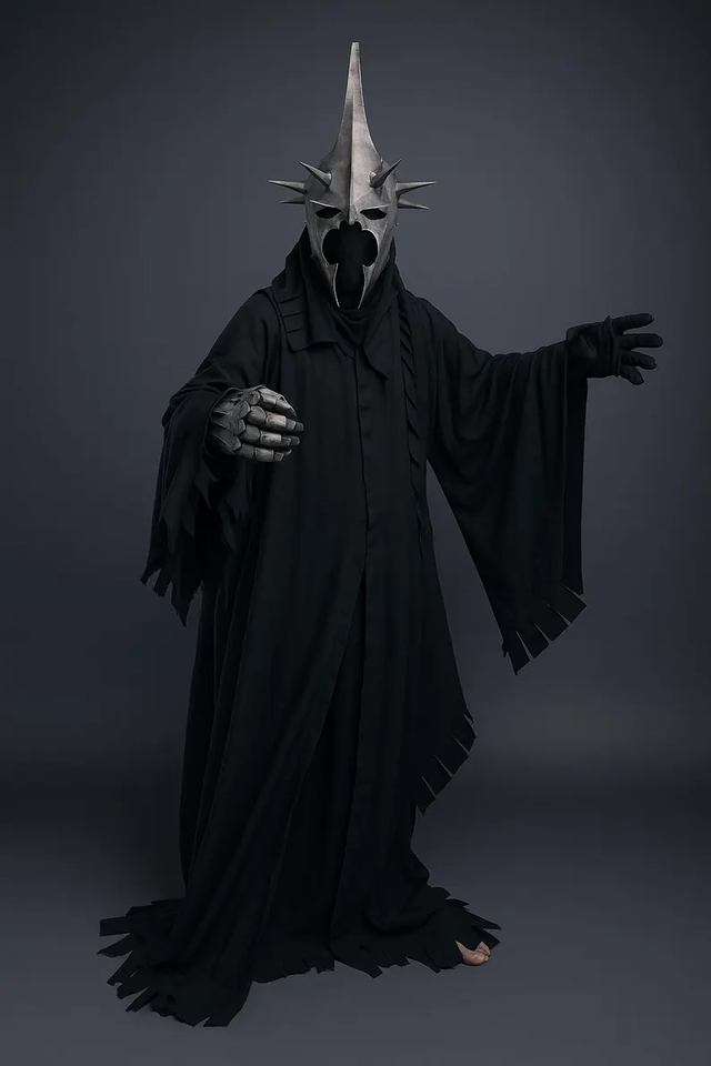 Ring Wraith Costume with Nazgul Helmet, Gloves And Black Cape Christmas ...