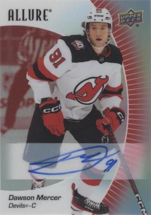 2023-24 Upper Deck Allure - Dawson Mercer #82 Red Rainbow Autographs ...