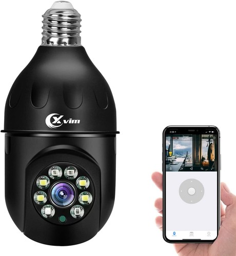 XVIM 1080P Wireless Light Bulb Camera Wifi Security System Color Night ...