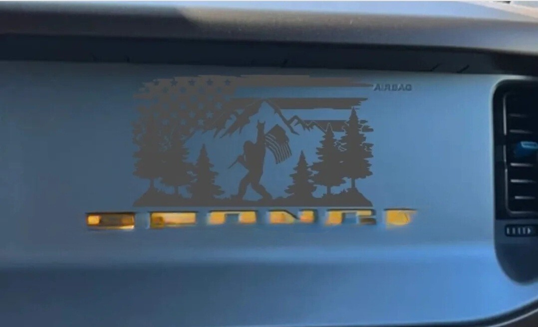 Vinyl Dash Decal for 2021+ Bronco ect Full Size & Sport Sasquatch flag ...