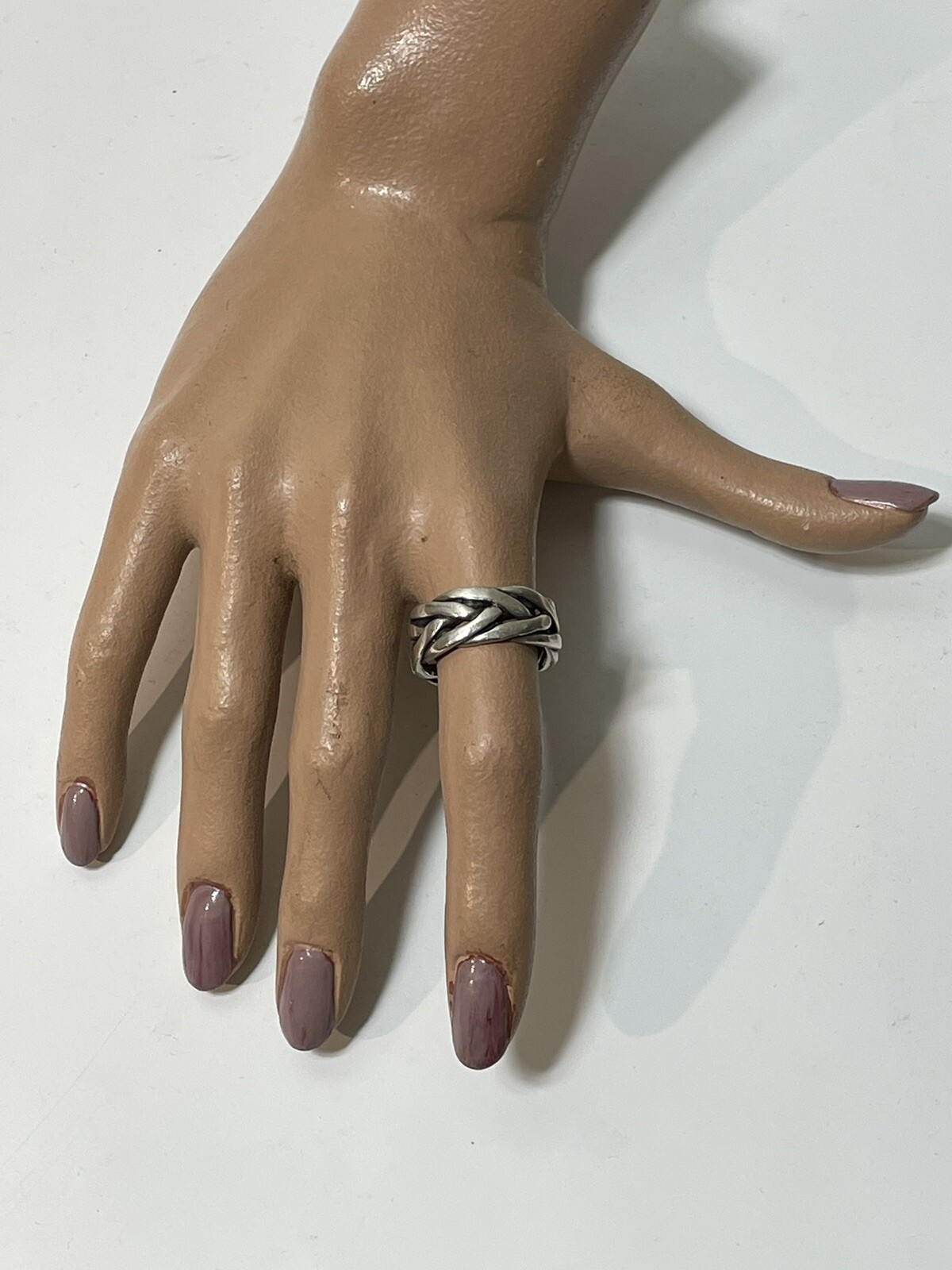 1960s Biker Rocker Chain Ring Sterling Silver Size 10 - Gem