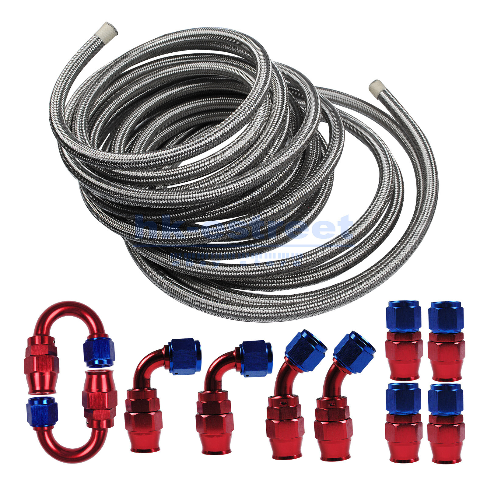 AN8 -8AN AN-8 Fitting Swivel Stainless Steel Braided Oil Fuel Hose Line ...