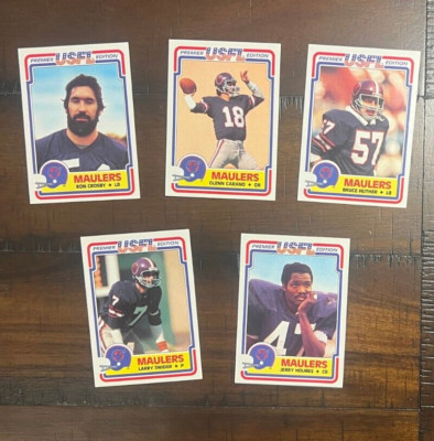 1984 Topps USFL Pittsburgh Maulers 5 Card Team Lot w/ Rookie Stars All ...
