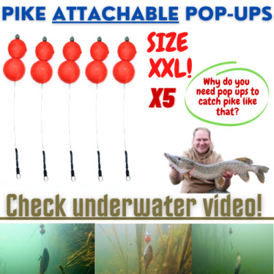 Pike Popper Pop Up Fishing - Ready Made Poppers - WEEDY LAKES - UK ...