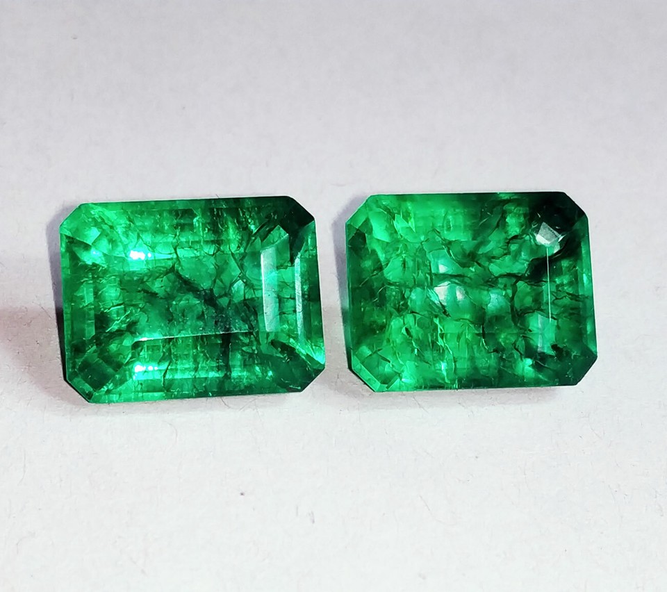 Natural Emerald Loose Gemstone Emerald Cut Certified 8 to 10 Ct Pair ...