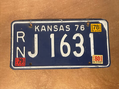1976 1978 1979 1980 Kansas License Plate # RN J 1631 Reno County | eBay