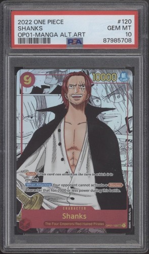 Shanks One Piece Card Game Romance Dawn Manga Alt Art #120 PSA 10 | eBay