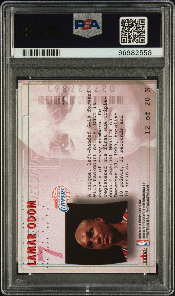 1999 FLAIR SHOWCASE NEXT #12 LAMAR ODOM ROOKIE RC PSA 10 | eBay