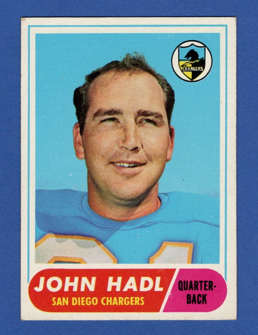 1968 Topps #63 JOHN HADL San Diego Chargers VGEX/EX .49 Flat Ship! | eBay