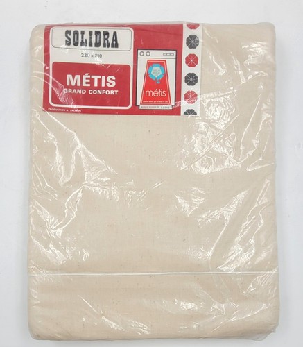 Vintage French FLEUR BLEUE METIS LINEN TOP SHEET 220cm x 310cm SEALED ...