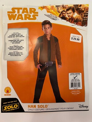 Star Wars Solo: A Star Wars Story Han Solo Halloween Costume Kids Large ...