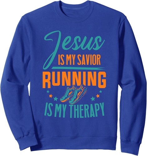 Marathoner Jesus Is My Savior Running Is My Therapy Unisex Crewneck ...