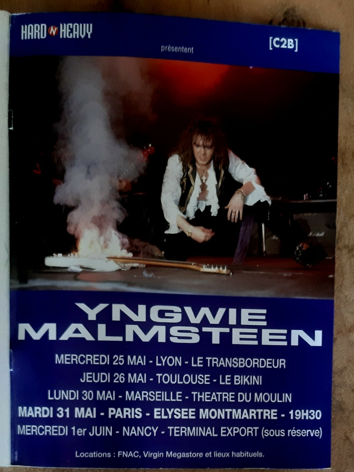 Publicité advert concert advertising YNGWIE MALMSTEEN 1994 tournée ...