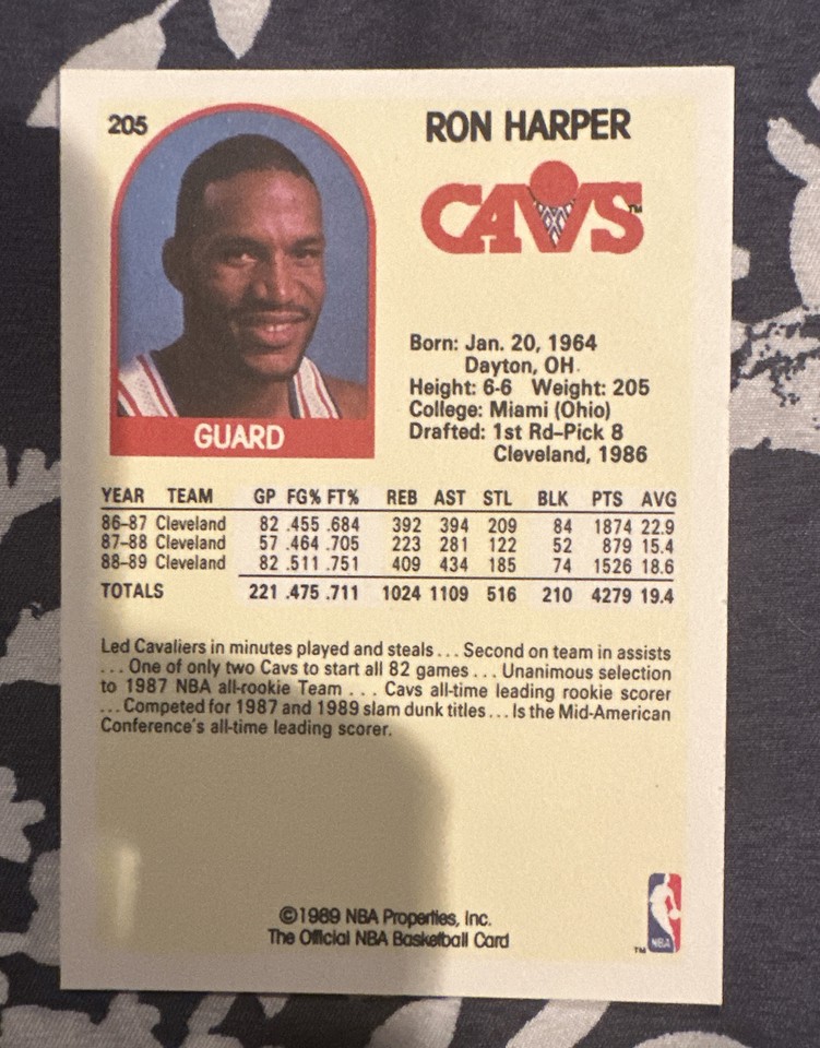 1989-90 NBA Hoops Ron Harper #205 Cleveland Cavaliers | eBay